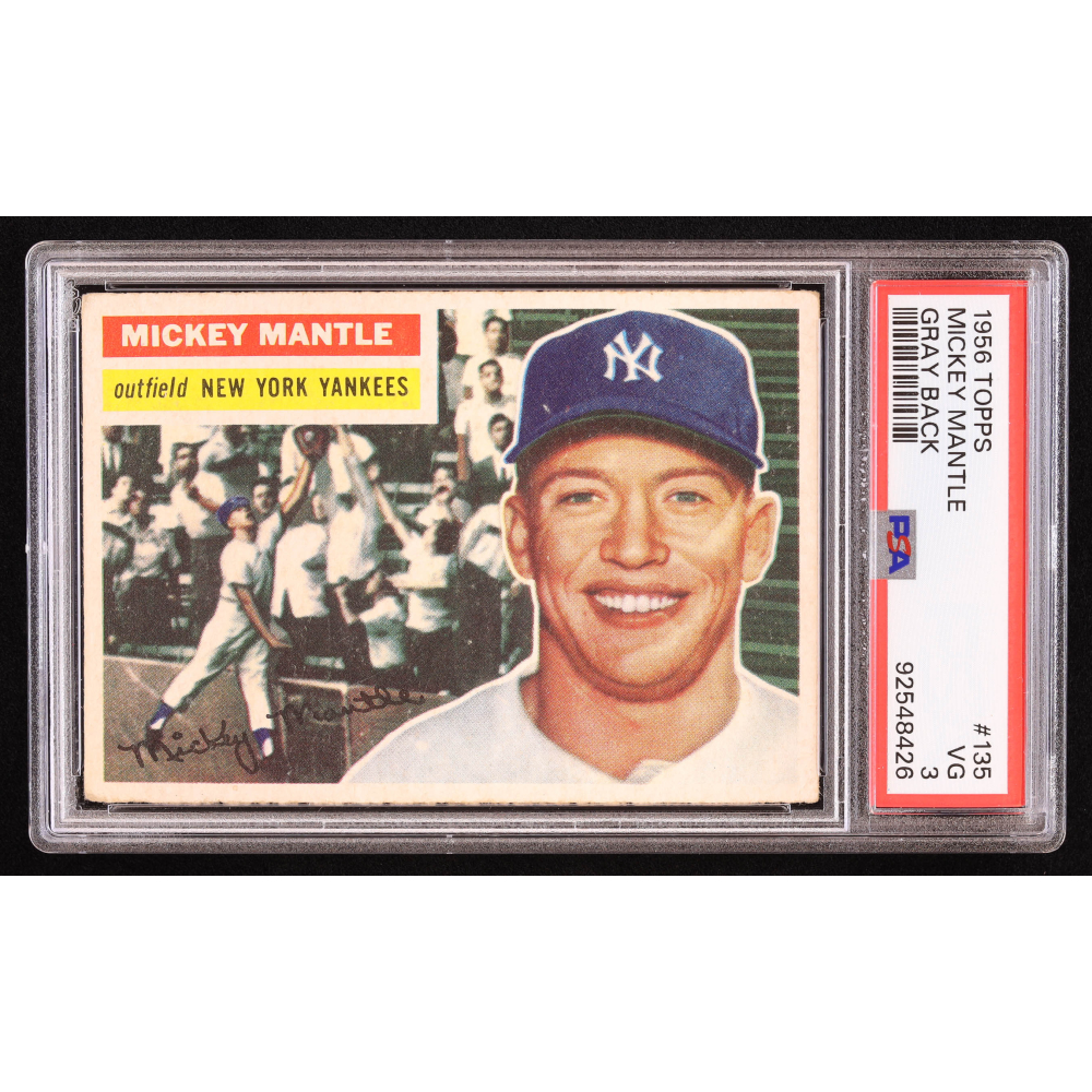 Mickey Mantle 1956 Topps #135 Gray Back (PSA 3) | Pristine Auction