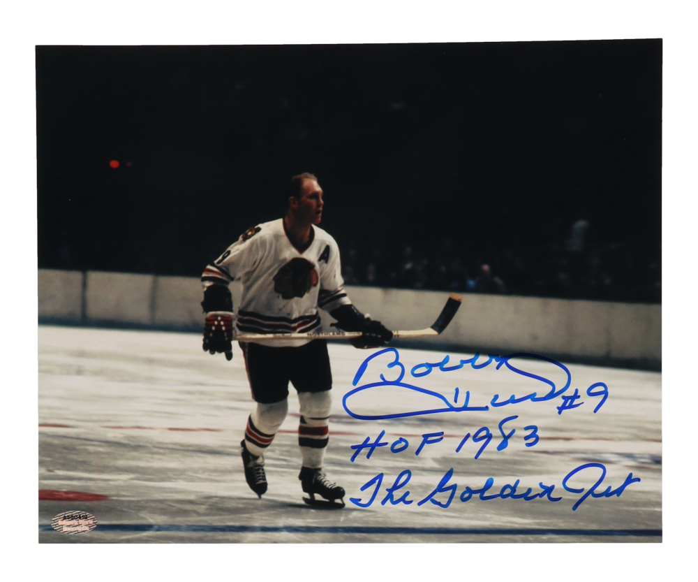 Bobby Hull Signed Blackhawks 8x10 Photo Inscribed "HOF 1983" & "The ...