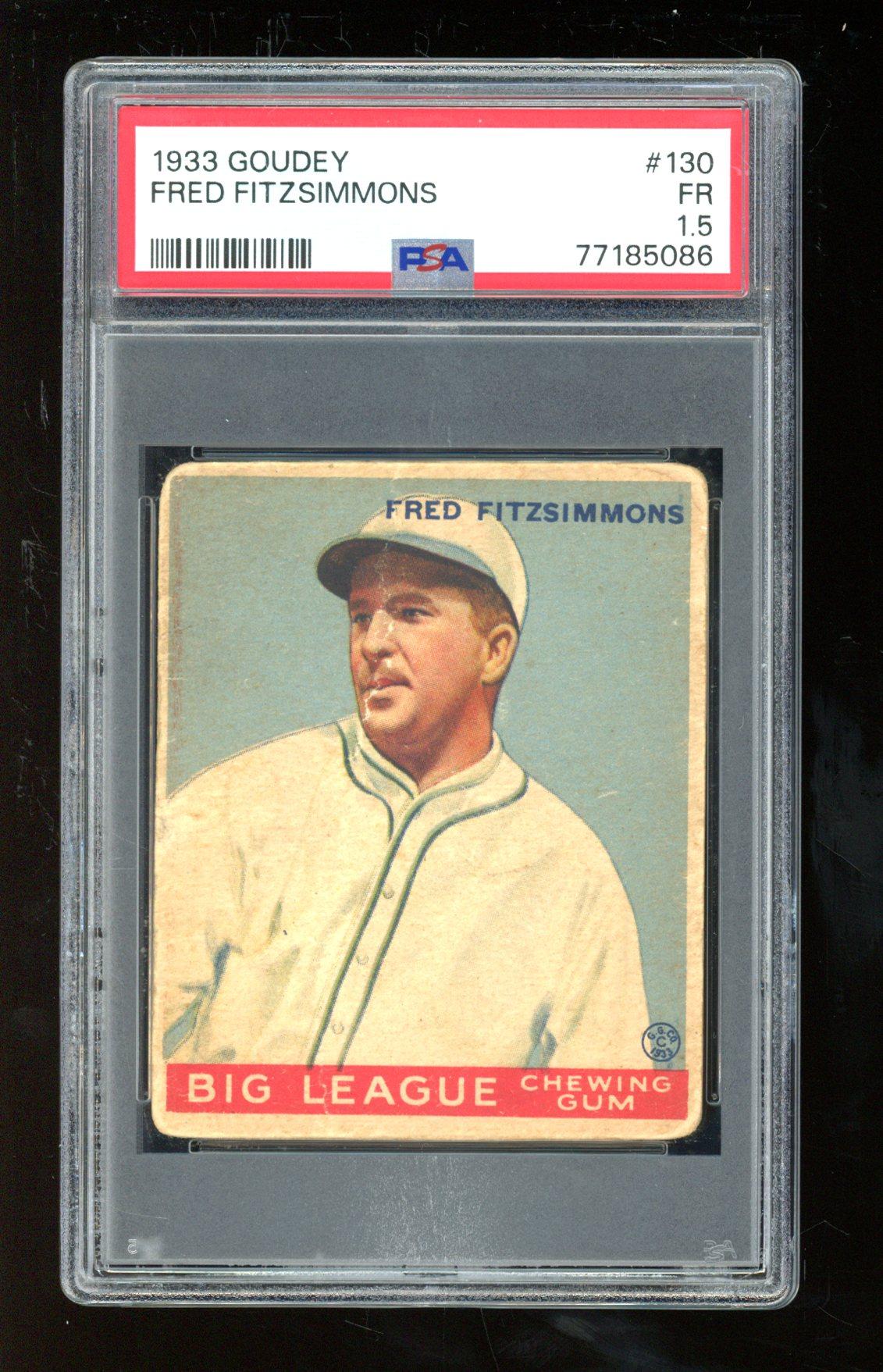Fred Fitzsimmons 1933 Goudey #130 (PSA 1.5) | Pristine Auction