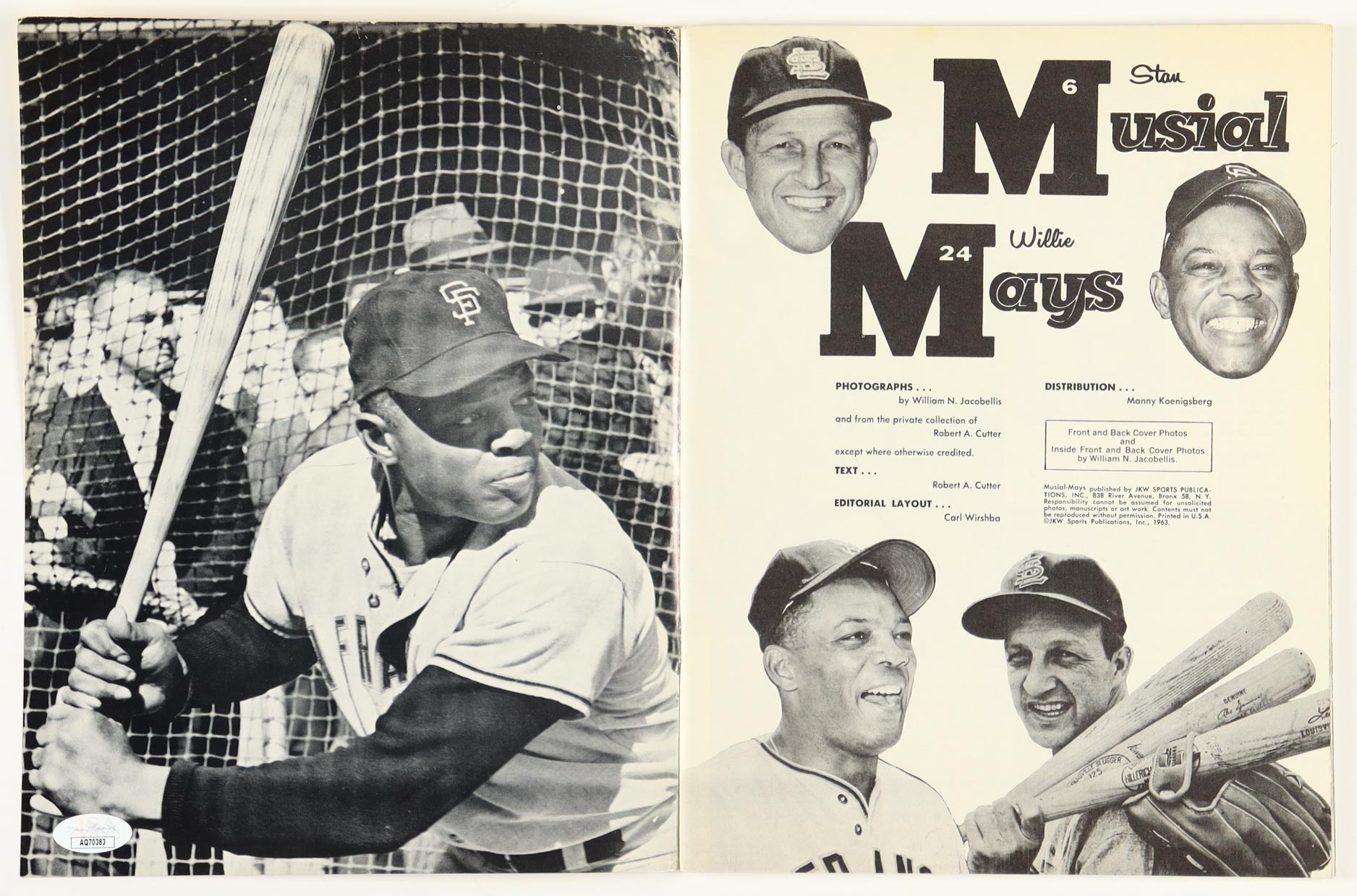 Willie Mays & Stan Musial Signed 1963 Musial & Mays Magazine (JSA ...