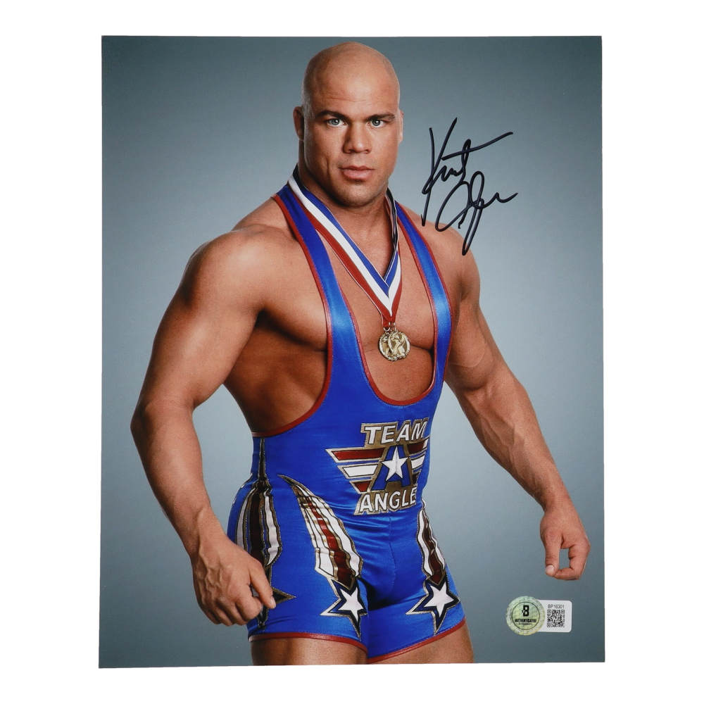 Kurt Angle Signed WWE 8x10 Photo (Beckett) | Pristine Auction