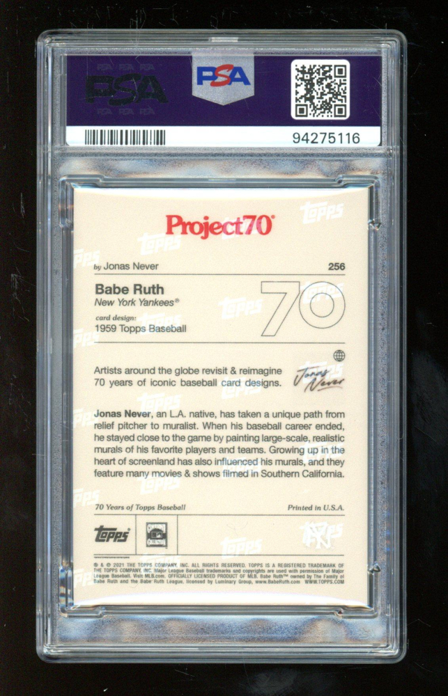 Babe Ruth 2021 Topps Project70 #256 (PSA 8) | Pristine Auction