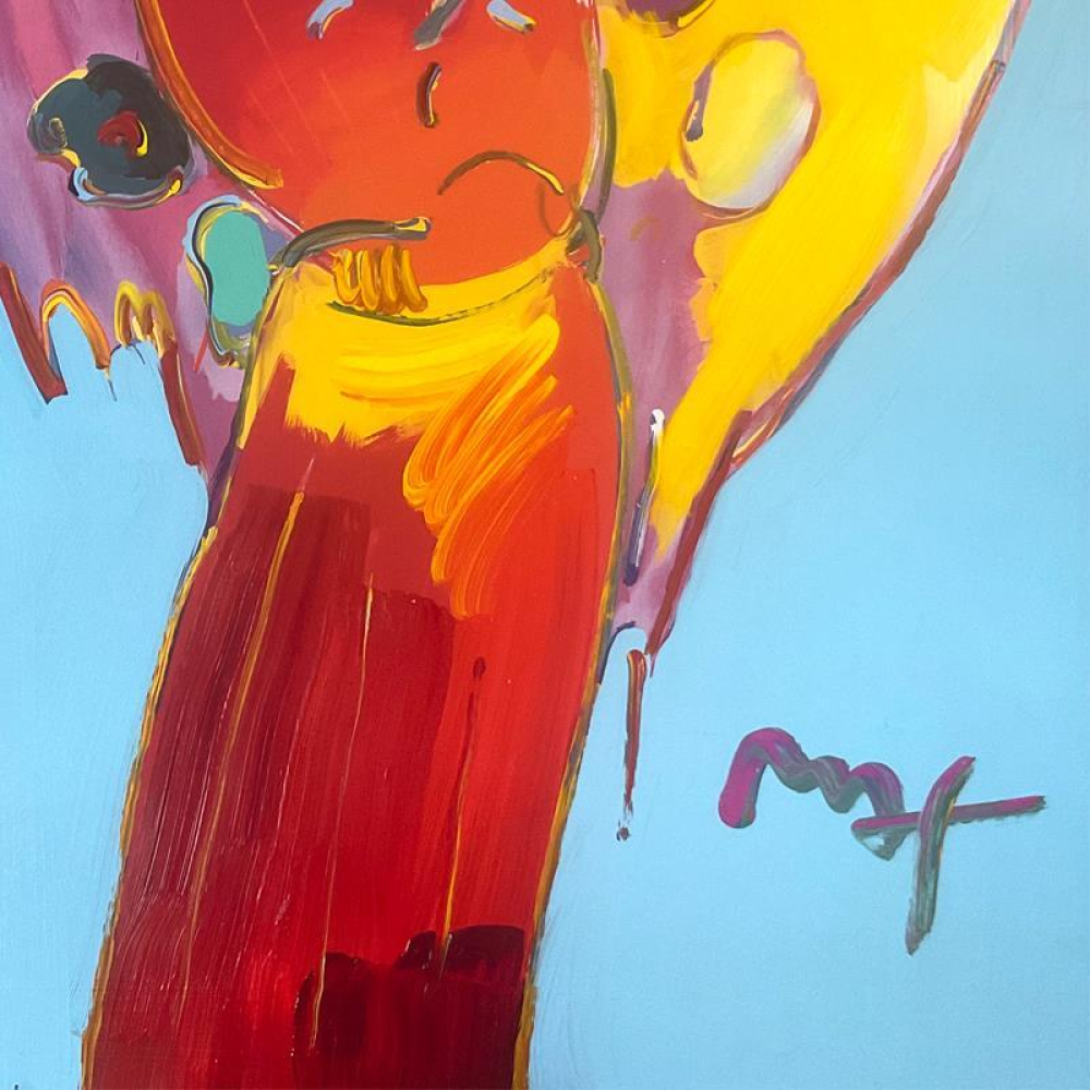 "Red Angel with Heart" 48x36 Custom Framed One-of-a-Kind Acrylic Mixed ...