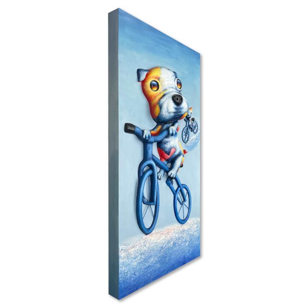 "Biking Brothers" Limited Edition Hand-Painted Dimensional Bas Relief ...