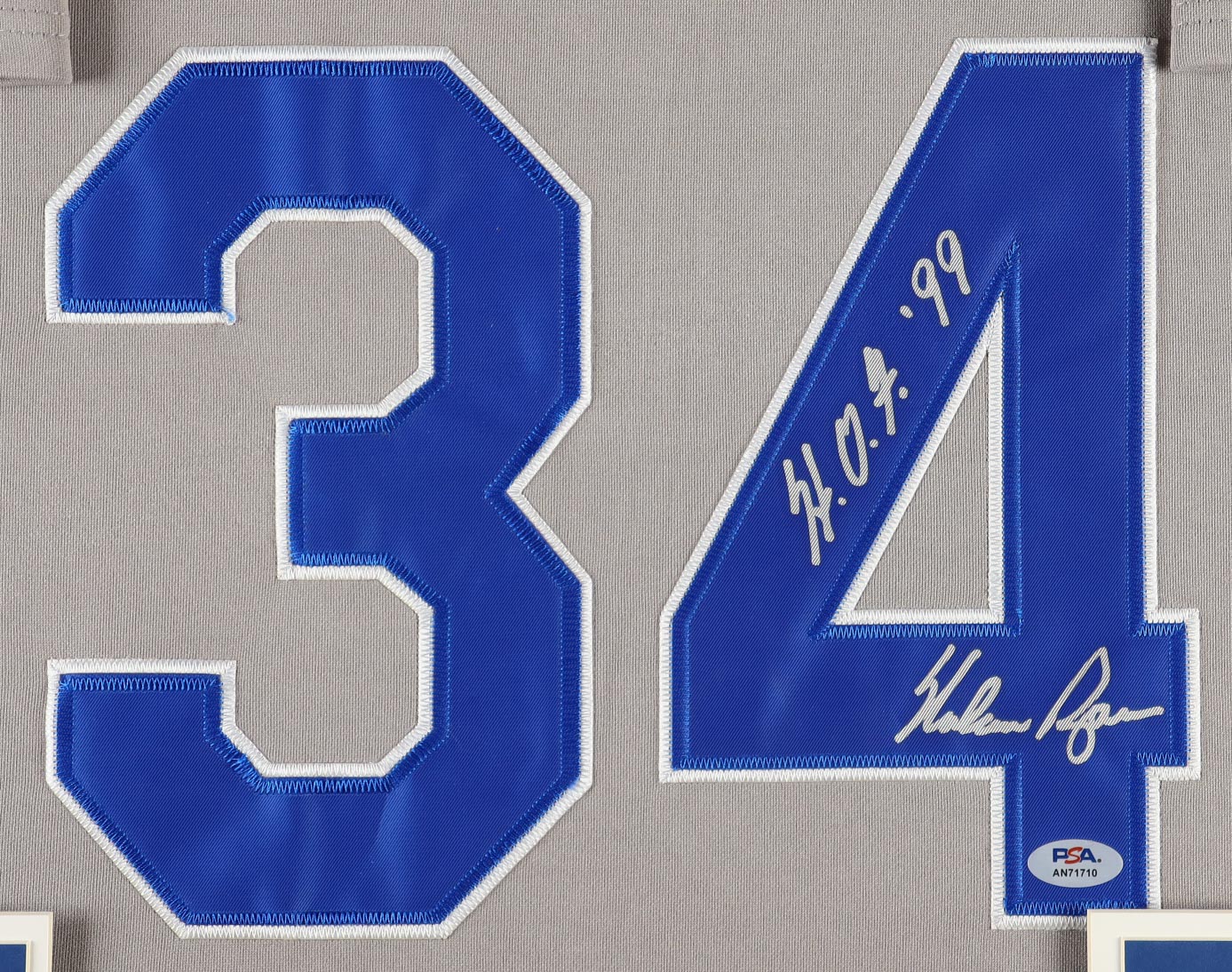 Nolan Ryan Signed Custom Framed Jersey Display Inscribed "H.O.F. '99 ...