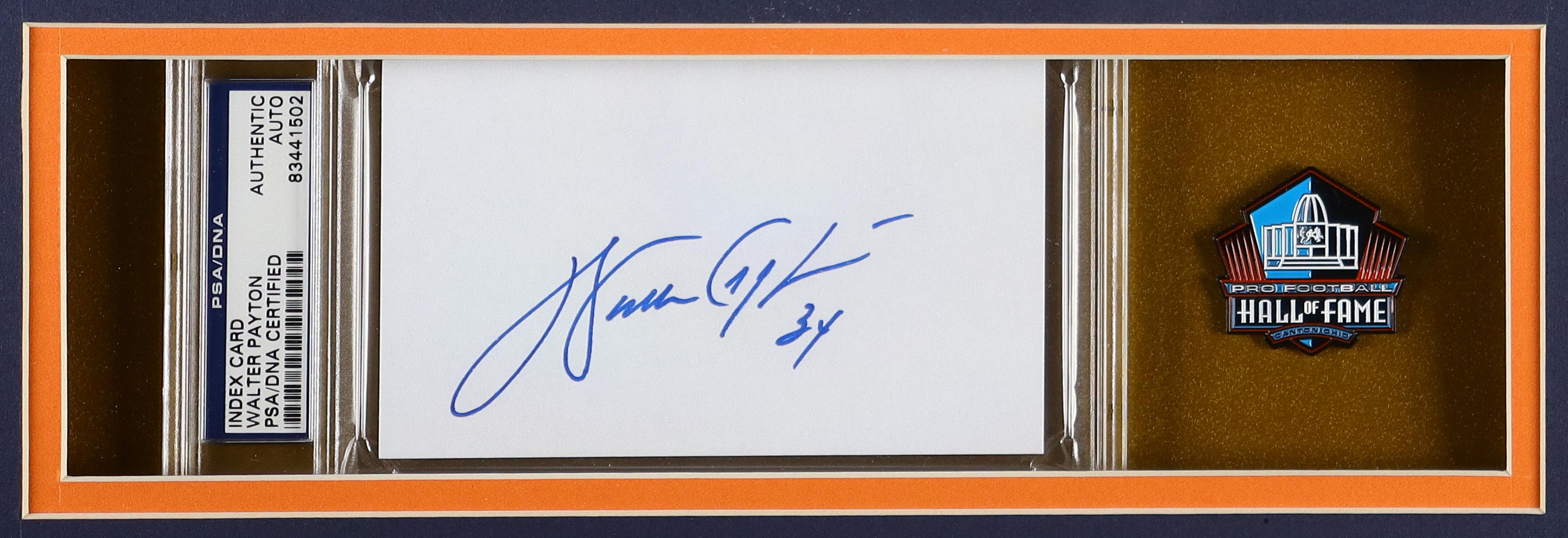 Walter Payton Signed Custom Framed Cut Display with Jersey, Official ...
