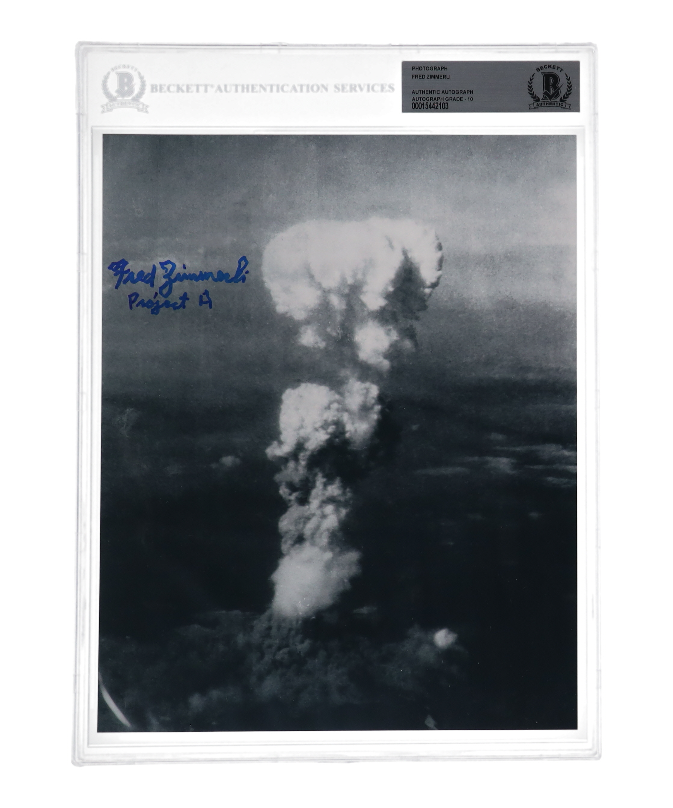 Fred Zimmerli Signed WWII 8x10 Photo Inscribed "Project A" (BAS | Auto ...