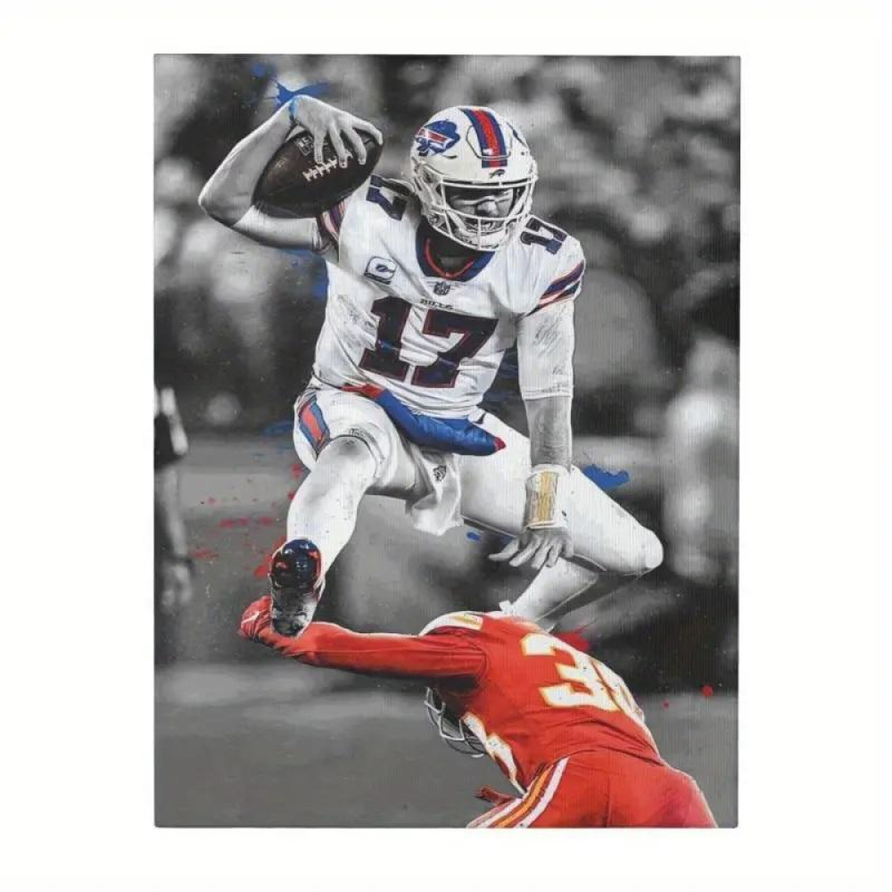 Josh Allen Bills 12x18 Photo On Rolled Canvas | Pristine Auction