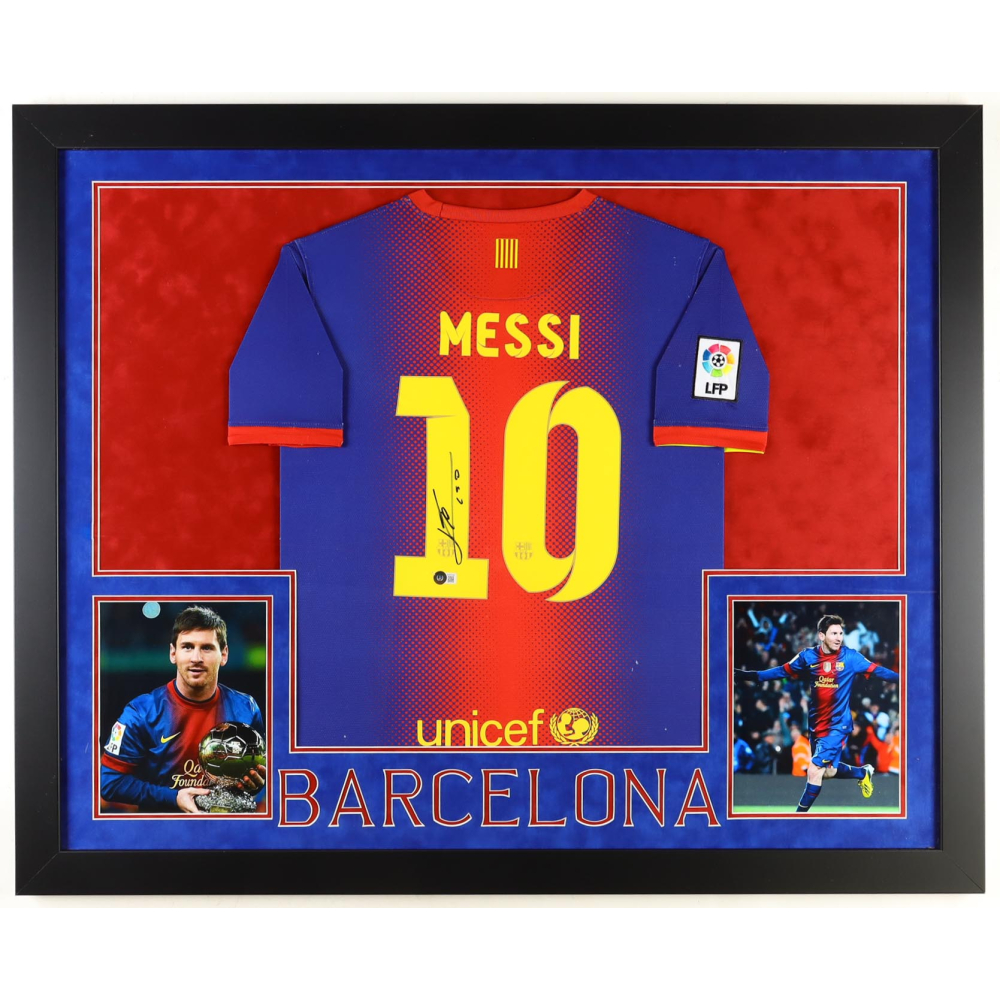 Lionel Messi Signed Custom Framed Jersey Display (Beckett) (See ...