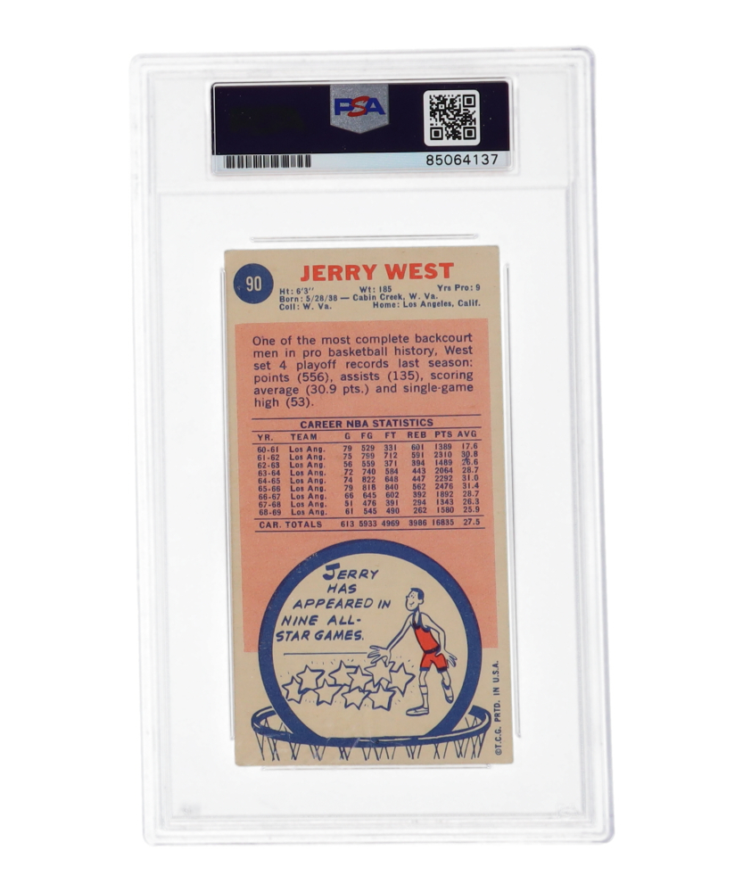 Jerry West Signed 1969-70 Topps #90 (PSA) | Pristine Auction