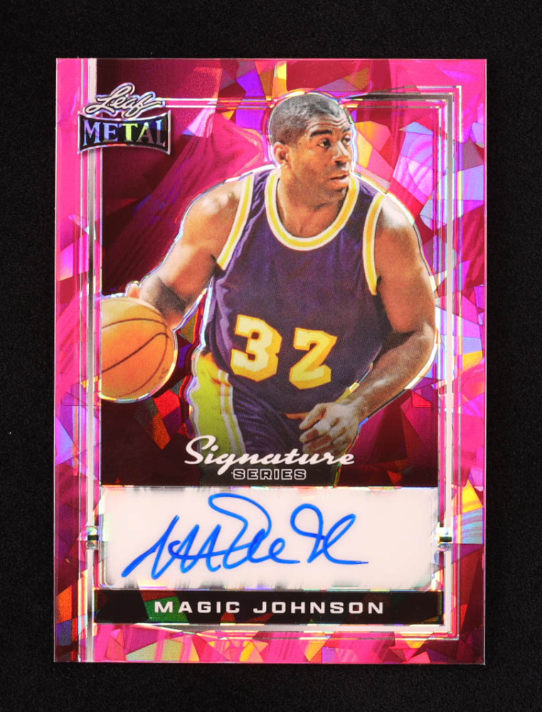 Magic Johnson 2024 Leaf Metal Signature Series Crystal Pink #BMJ1 #1/1 ...