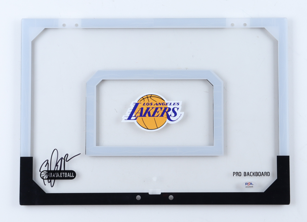 Bronny James Signed Lakers Basketball Hoop Mini Backboard (PSA ...