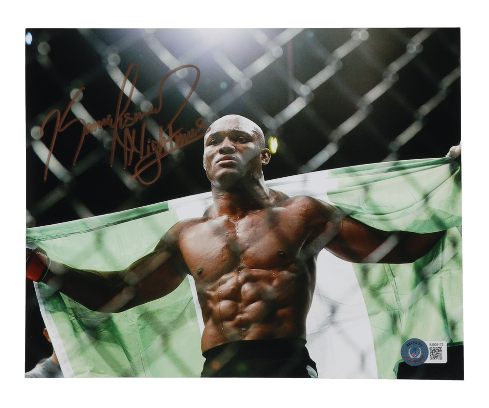 Kamaru Usman Signed UFC 8x10 Photo Inscribed "Nightmare" (Beckett ...