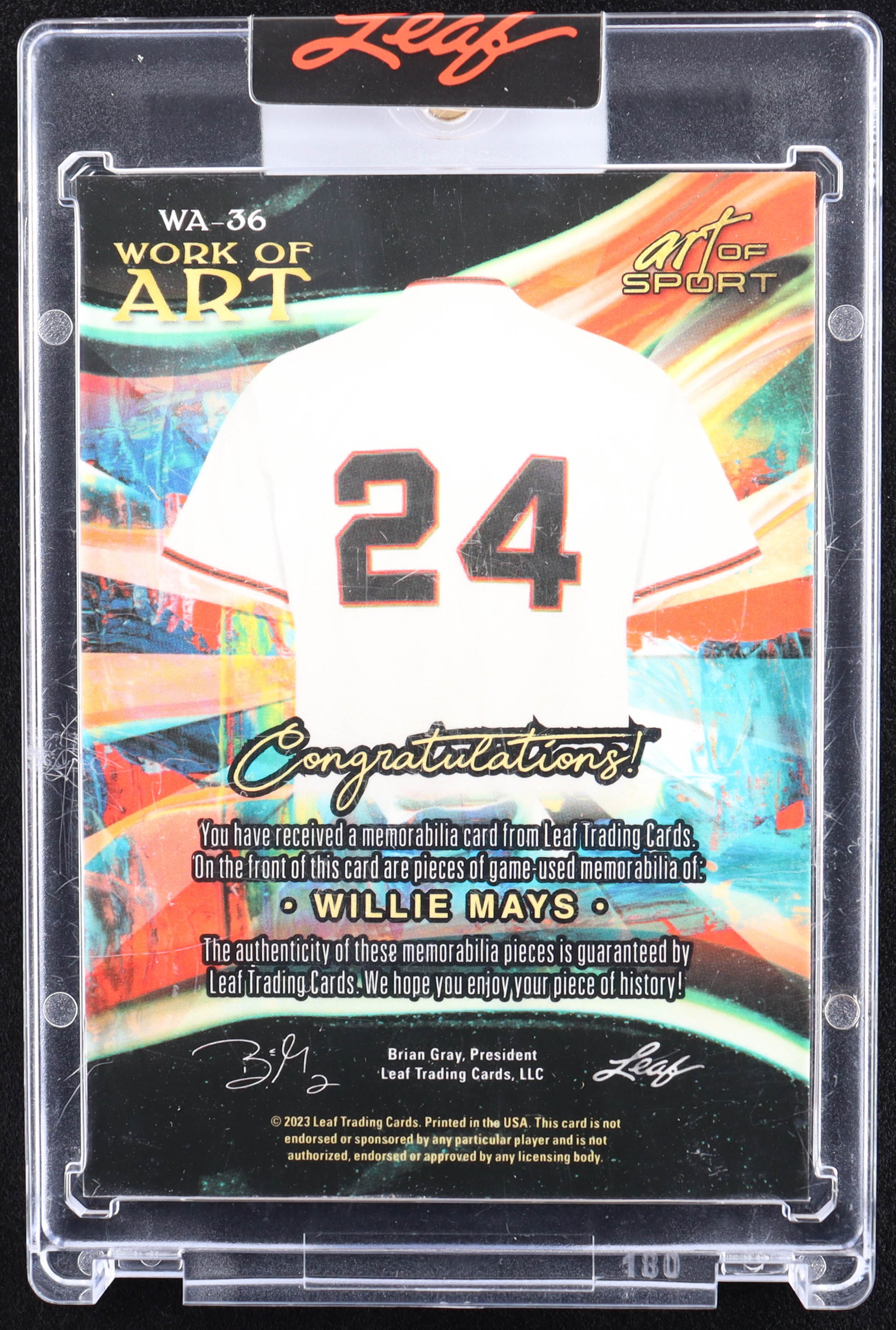 Willie Mays 2023 Leaf Art of Sport Work of Art Bronze #WA36 #1/30 ...