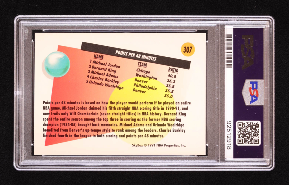 Michael Jordan 1991-92 SkyBox #307 / Points (PSA 10) | Pristine Auction