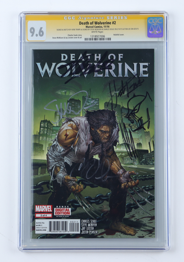 Stan Lee Signed 2014 "Death of Wolverine" Issue #2 Marvel Comic Book ...
