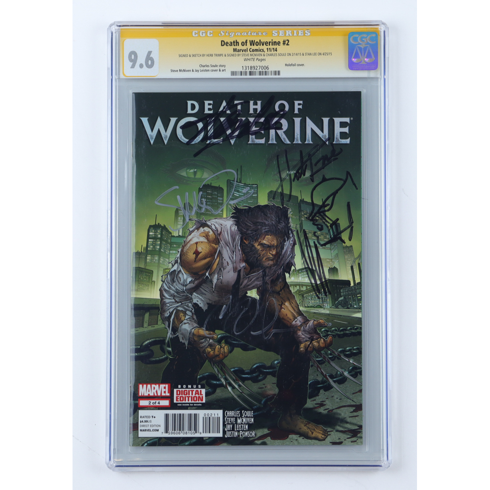 Stan Lee Signed 2014 "Death of Wolverine" Issue #2 Marvel Comic Book ...