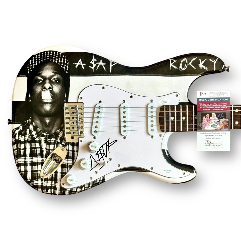 A$AP Rocky Signed Custom "Live. Love. ASAP" Stratocaster Style Guitar ...