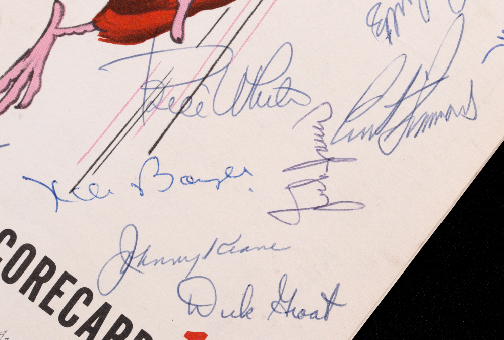 1963 Cardinals Scorecard Team-Signed By (20) with Stan Musial, Bob ...