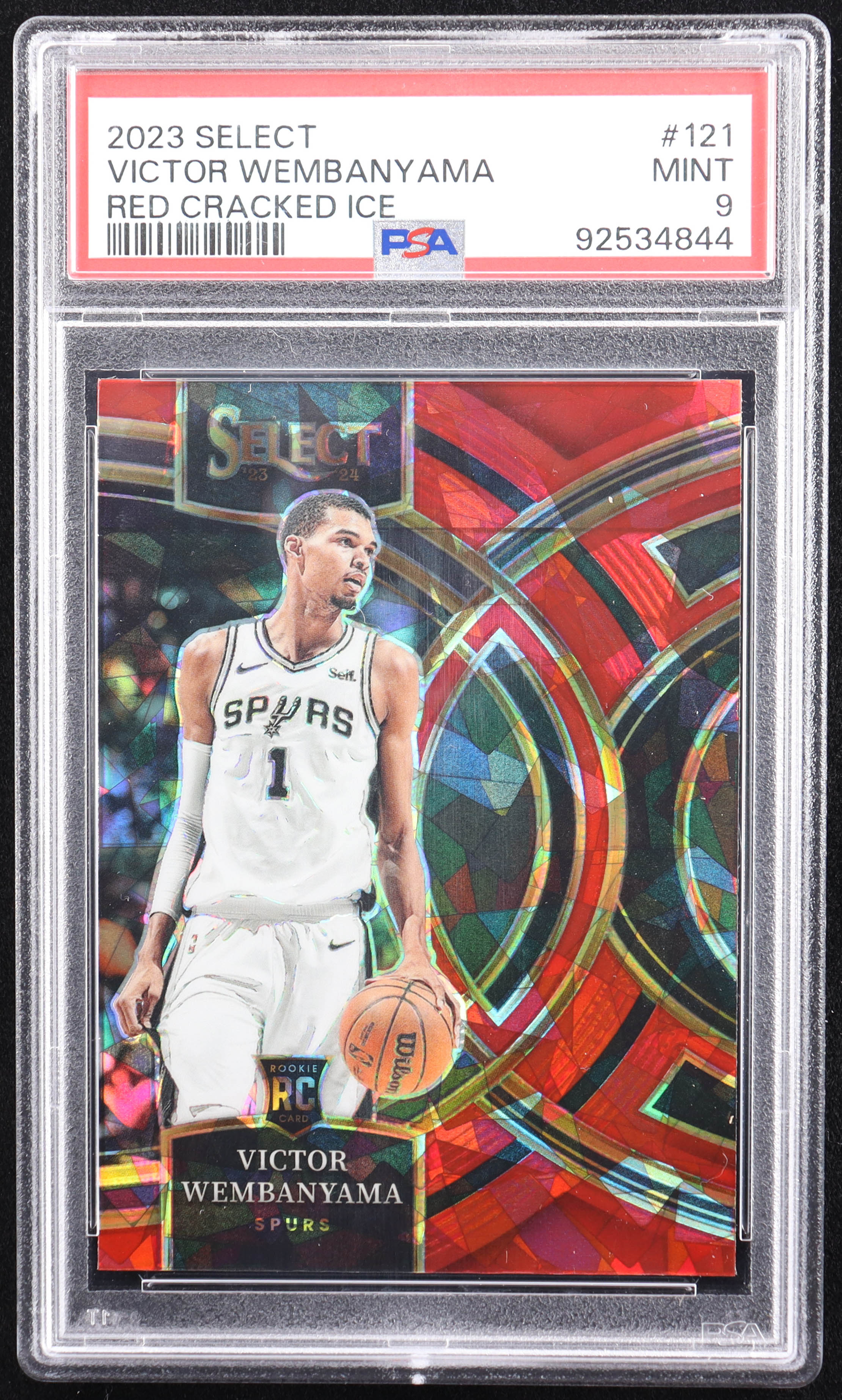 Victor Wembanyama 2023-24 Select Prizms Red Cracked Ice #121 RC (PSA 9 ...