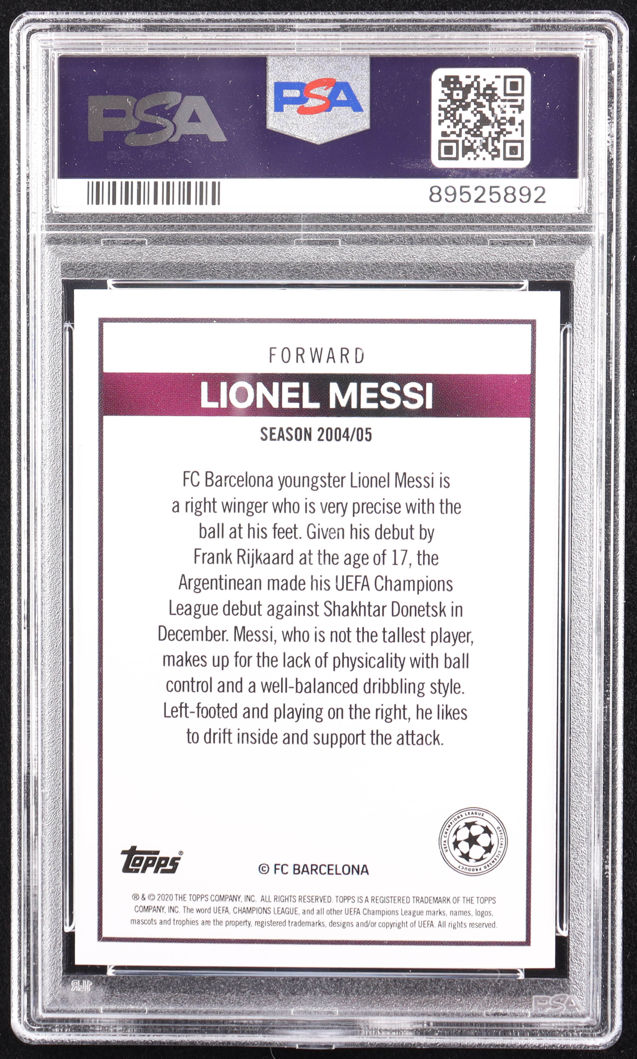 Lionel Messi 2020-21 Topps The Lost Rookie Cards #NNO (PSA 9 ...