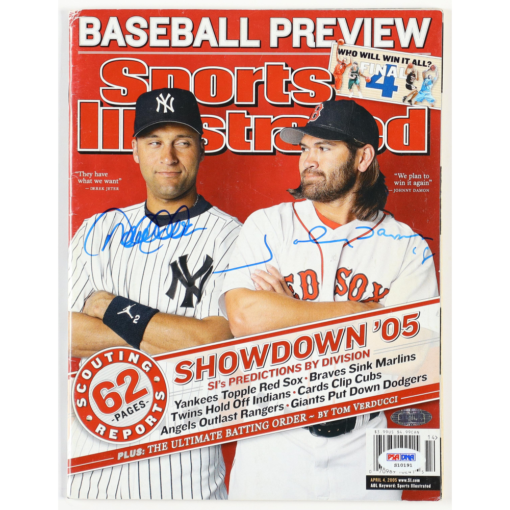 Derek Jeter & Johnny Damon Signed 2005 Sports Illustrated Magazine (PSA ...