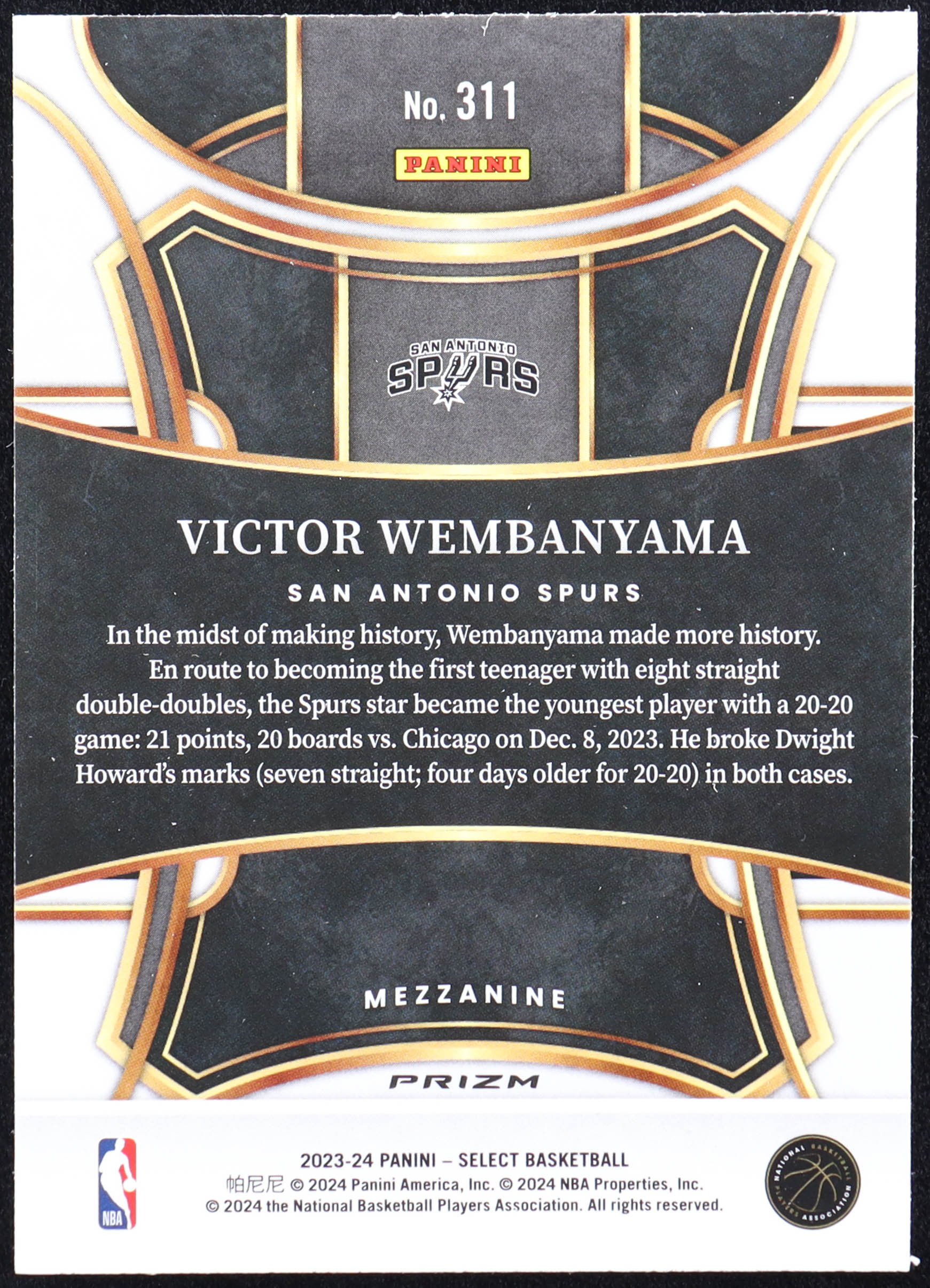 Victor Wembanyama 2023-24 Select Prizms Tectonic #311 RC | Pristine Auction