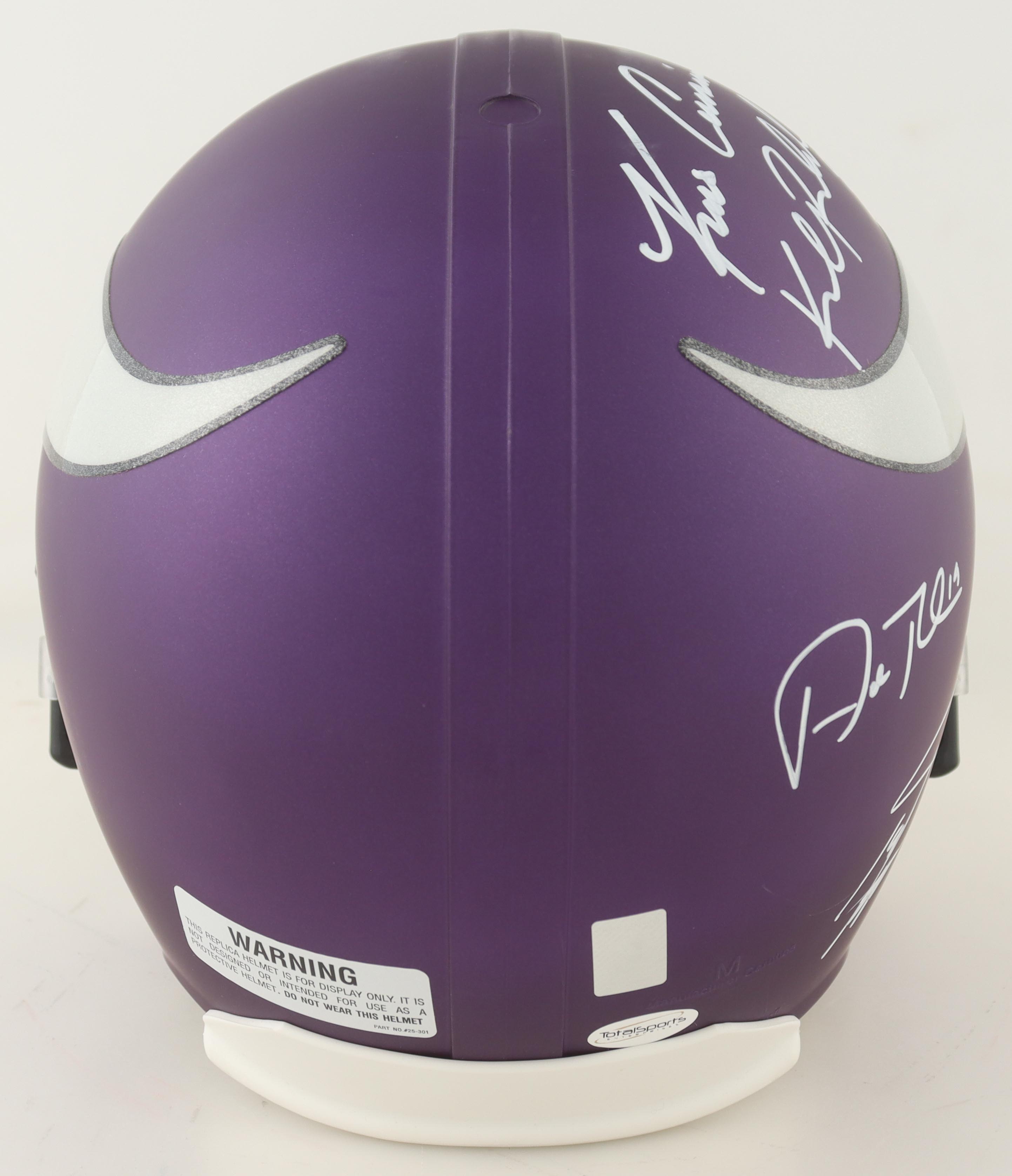 2019 Vikings Full-Size Helmet with Display Case Signed By (4) With Kirk ...