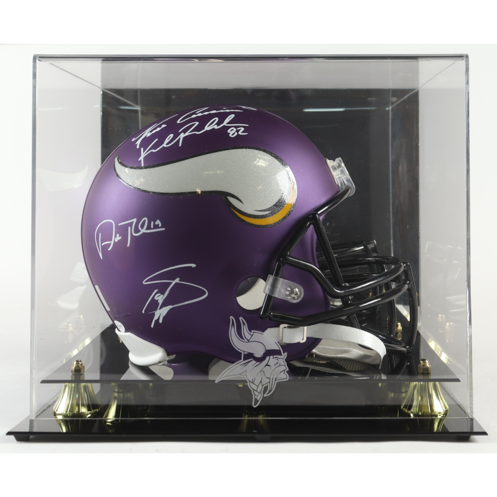 2019 Vikings Full-Size Helmet with Display Case Signed By (4) With Kirk Cousins, Adam Thielen ...