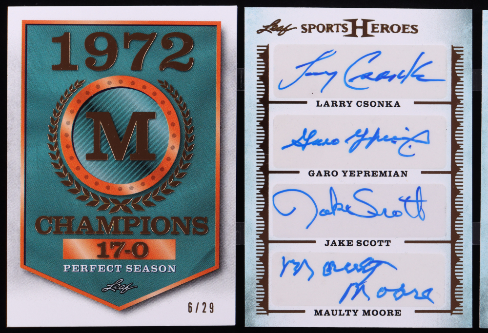 2016 Leaf Sports Heroes 1972 Dolphins Perfect Season Booklet Team ...