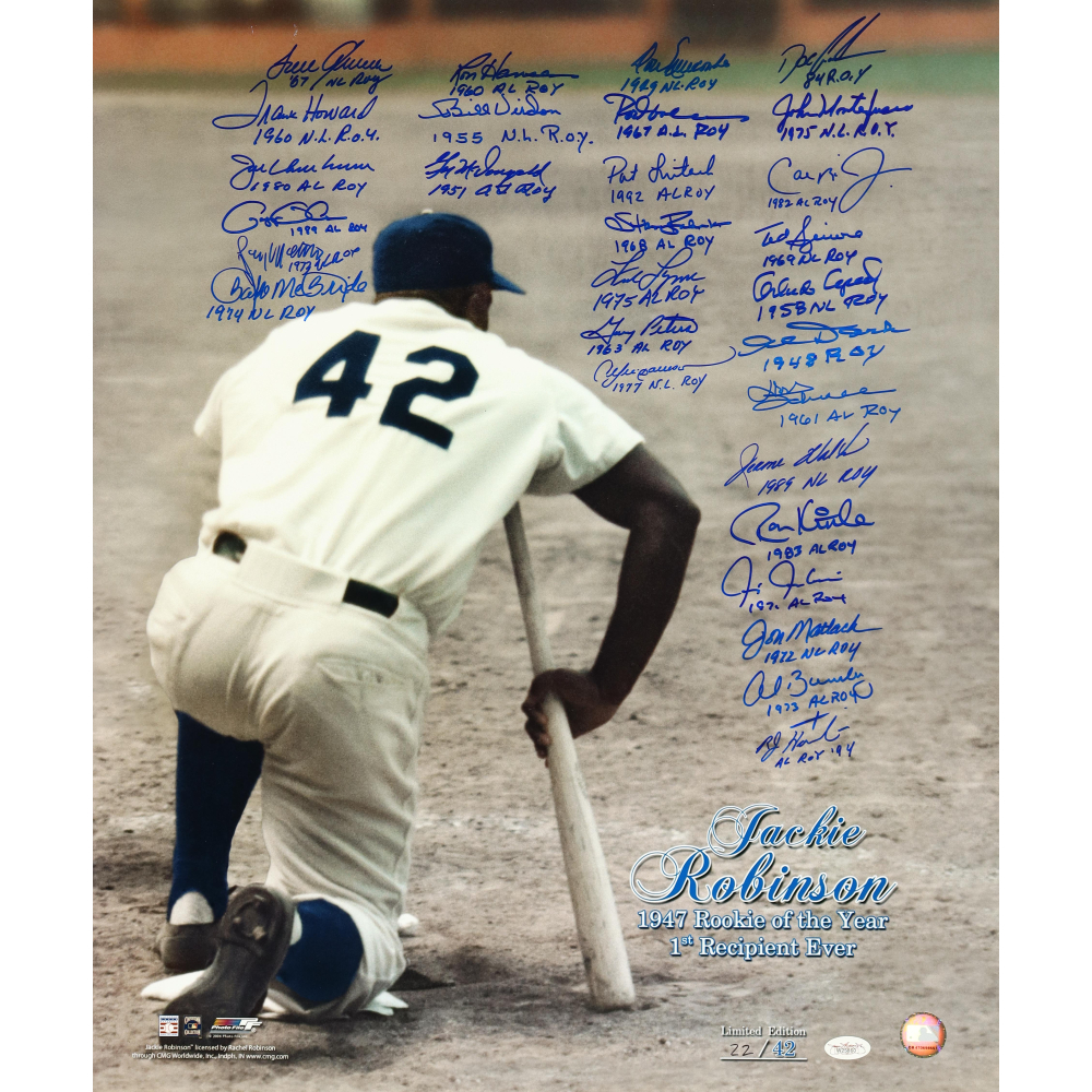 Baseball Rookie of the Year LE 20x24 Photo Signed & Inscribed By (26 ...