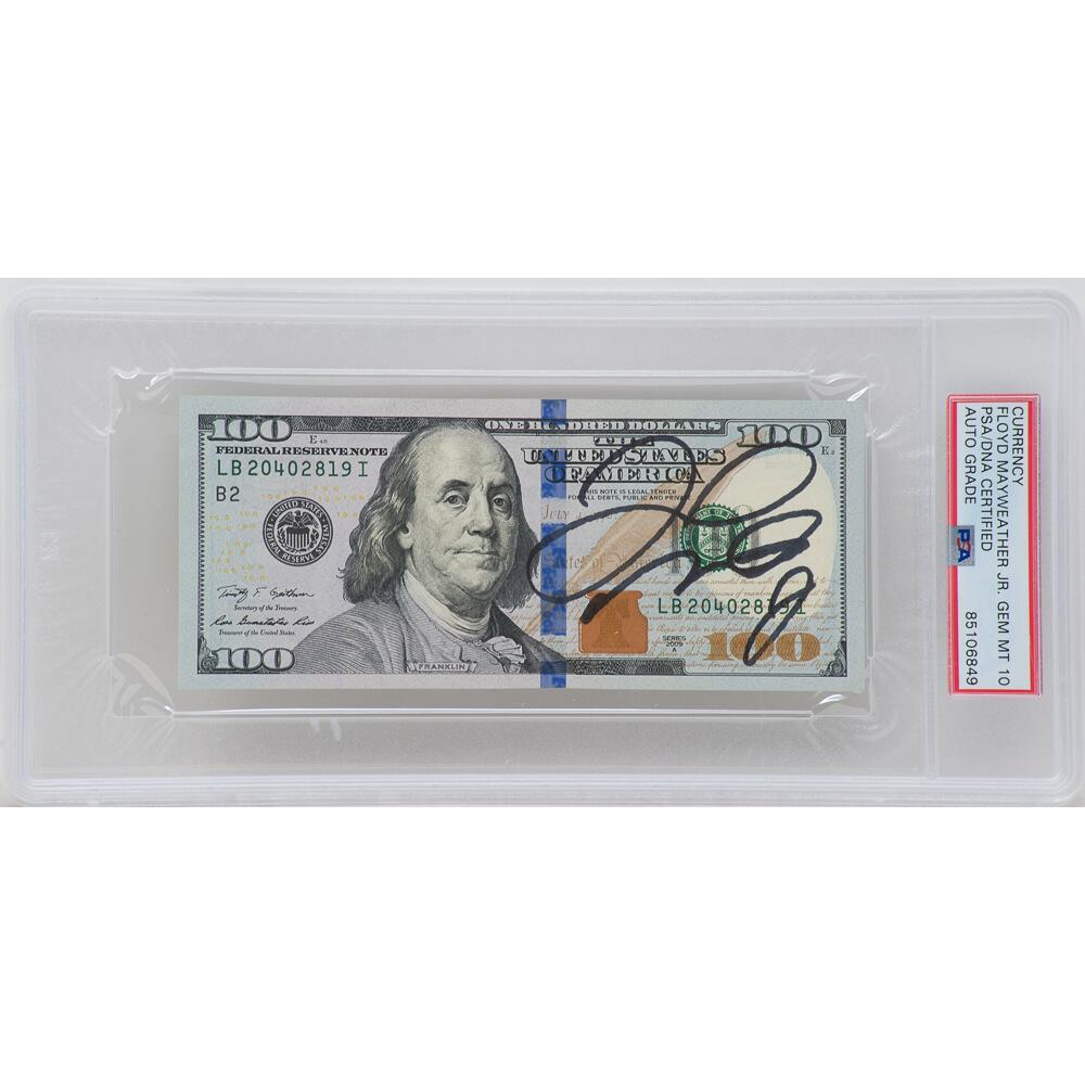 Floyd Mayweather Jr. Signed $100 Bill (PSA | Autograph Graded 10 ...