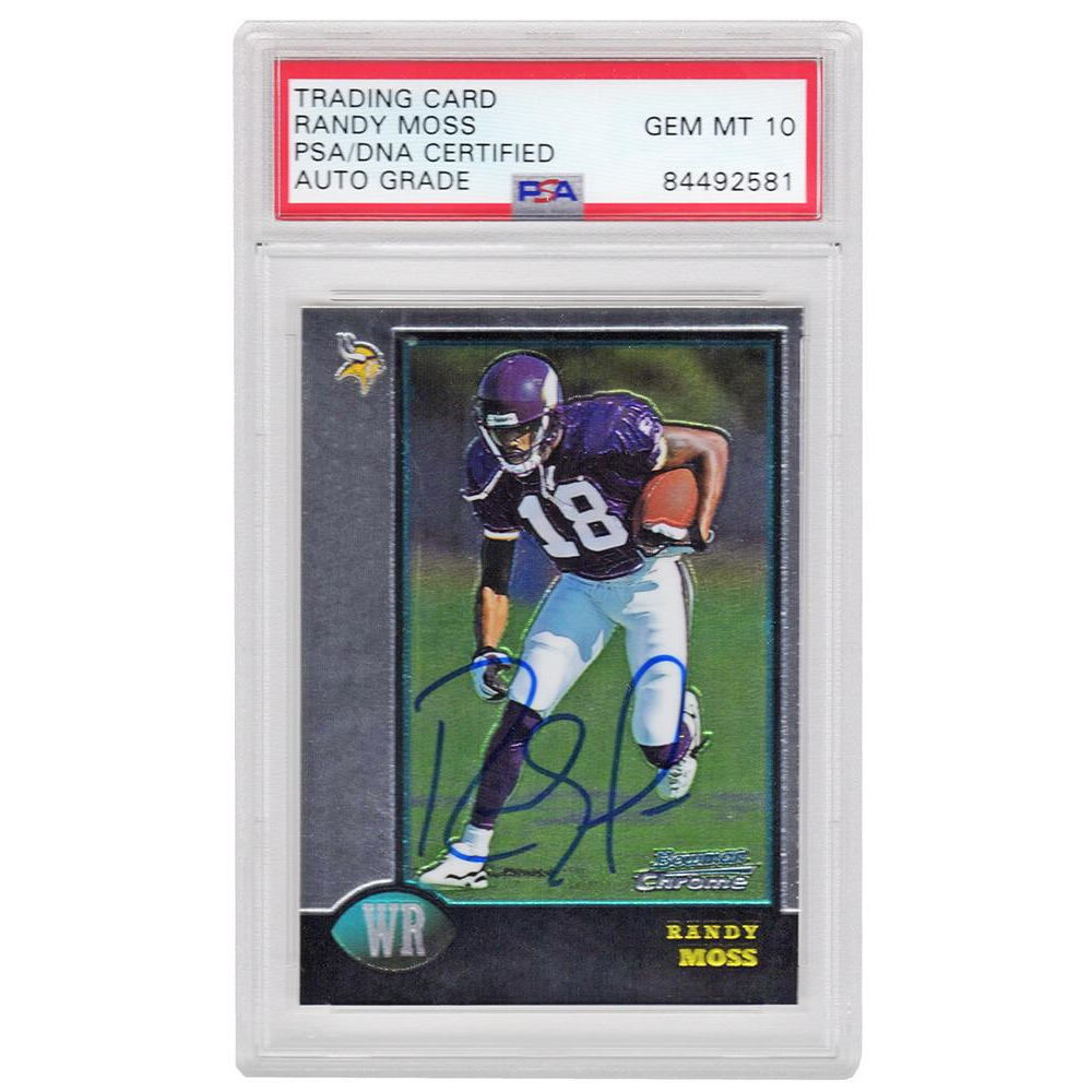 Randy Moss Signed 1998 Bowman Chrome #182 (PSA | Autograph Graded 10 ...