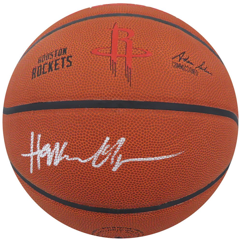 Hakeem Olajuwon Signed Rockets Logo NBA Basketball (Schwartz ...