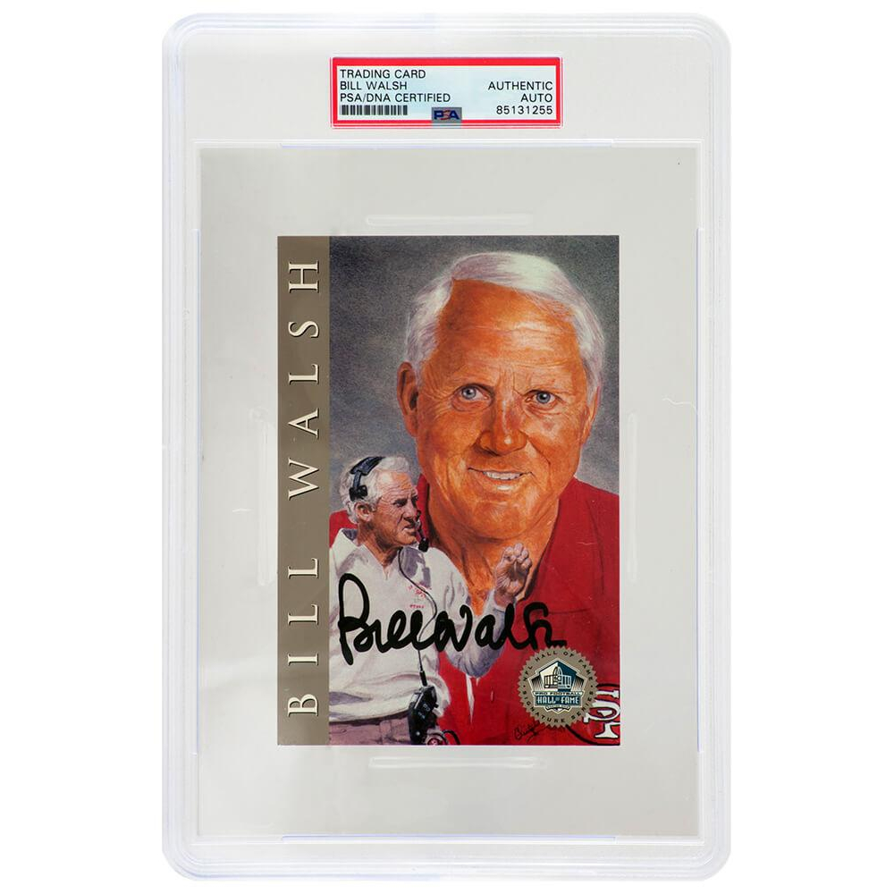 Bill Walsh Signed Pro Football Hall of Fame 4x6 Signature Series Card ...