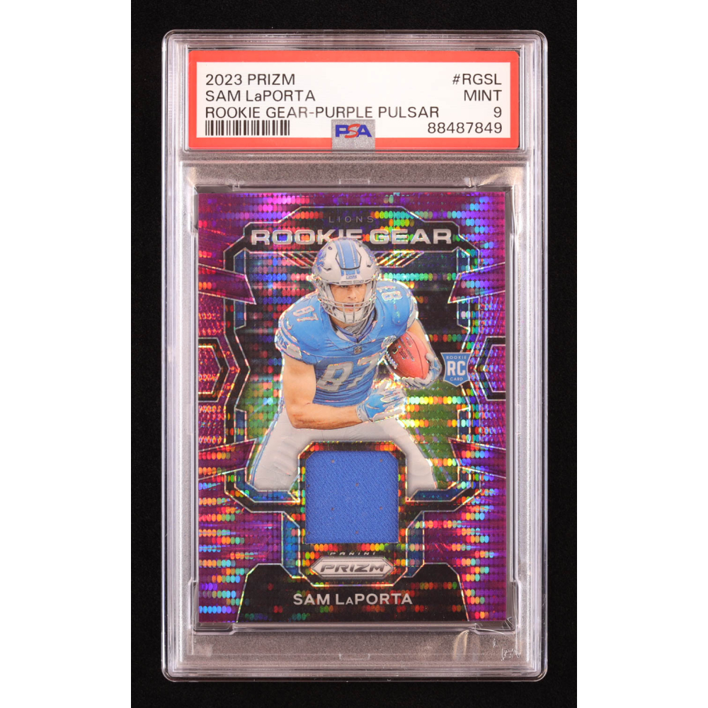 Sam LaPorta 2023 Panini Prizm Rookie Gear Prizms Purple Pulsar #21 RC ...