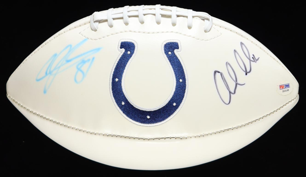 Andrew Luck & Andre Johnson Signed Colts Logo Football (PSA) | Pristine ...