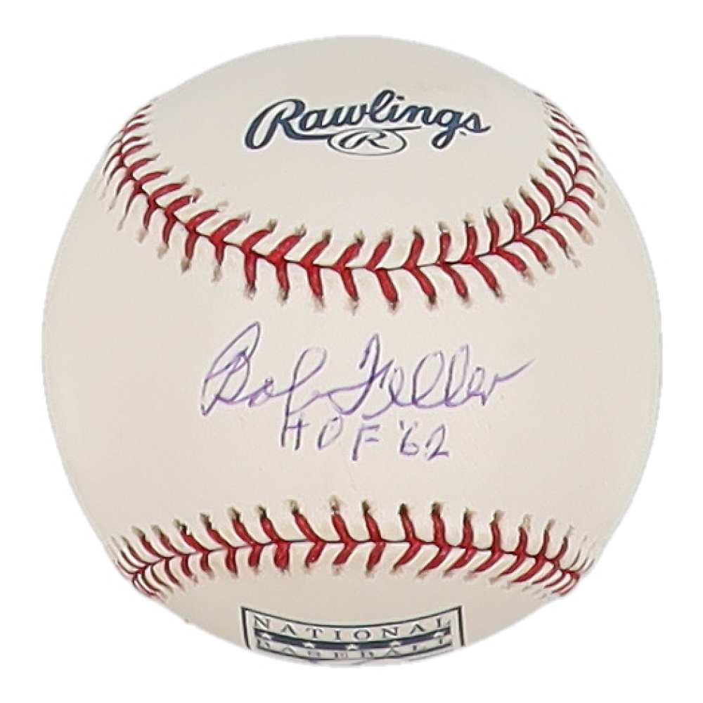 Bob Feller Signed OML Hall of Fame Logo Baseball Inscribed "HOF '62 ...
