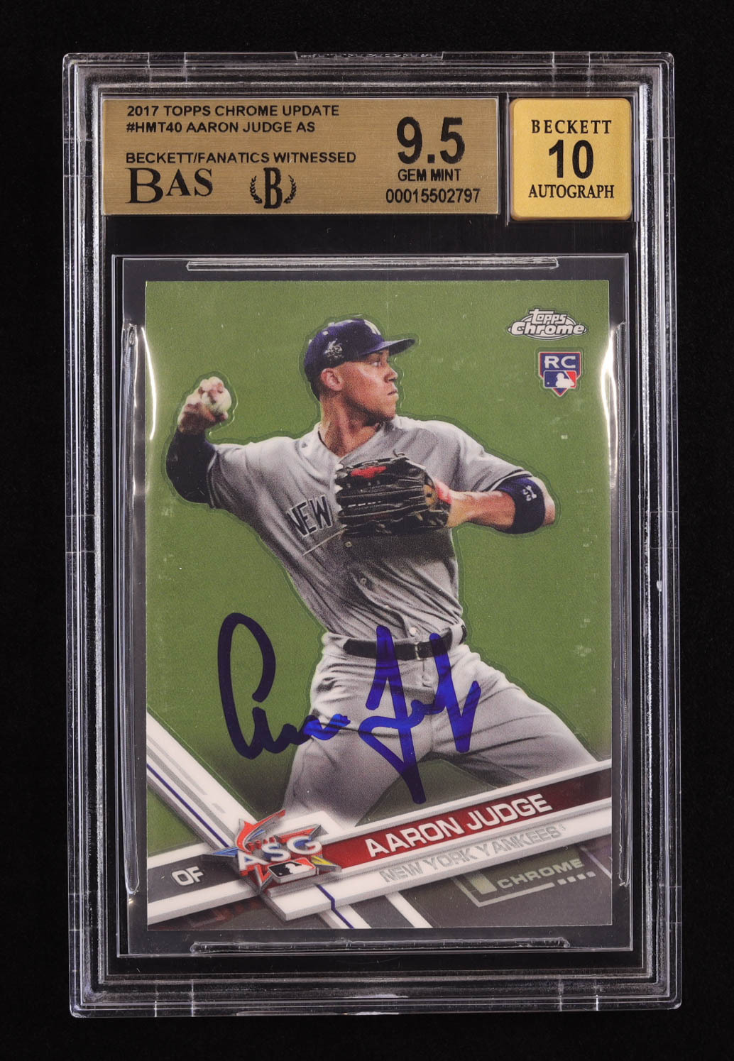 Aaron Judge Signed 2017 Topps Chrome Update AS #HMT40 RC (BGS 9.5 ...