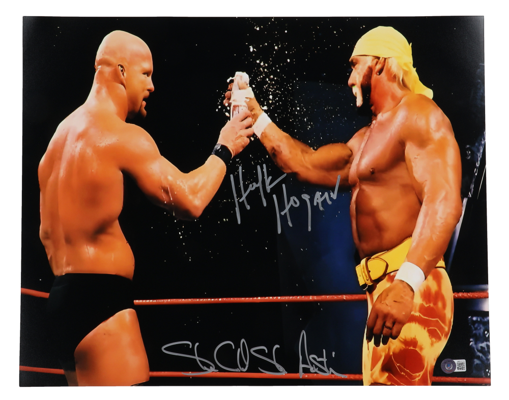 Hulk Hogan & "Stone Cold" Steve Austin Signed WWE 16x20 Photo (Beckett ...