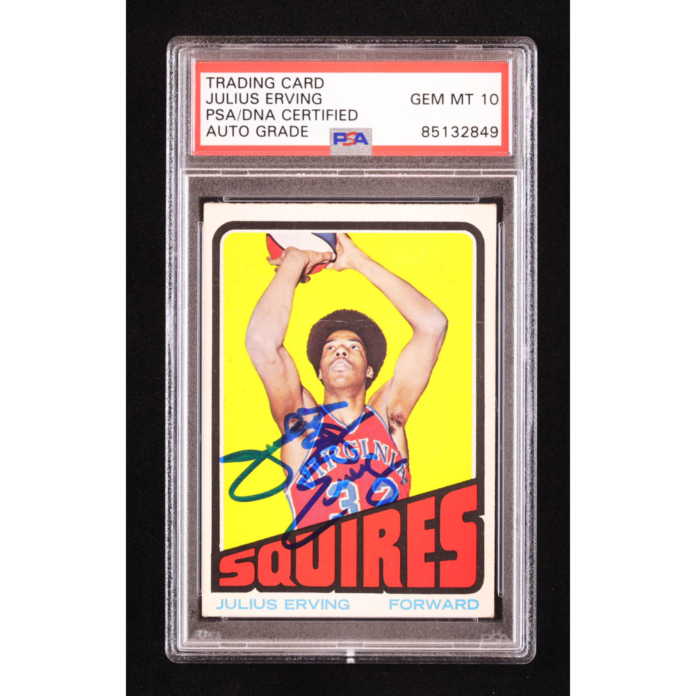 Julius Erving Signed 1972-73 Topps #195 RC (PSA | Autograph Graded PSA ...