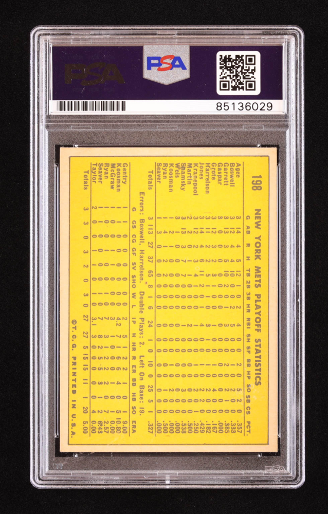 Nolan Ryan Signed 1970 Topps #198 NL Playoff Summary / Mets Celebrate ...