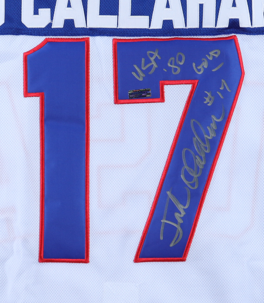 Jack O'Callahan Signed "Miracle on Ice" Jersey Inscribed "USA 80 Gold ...