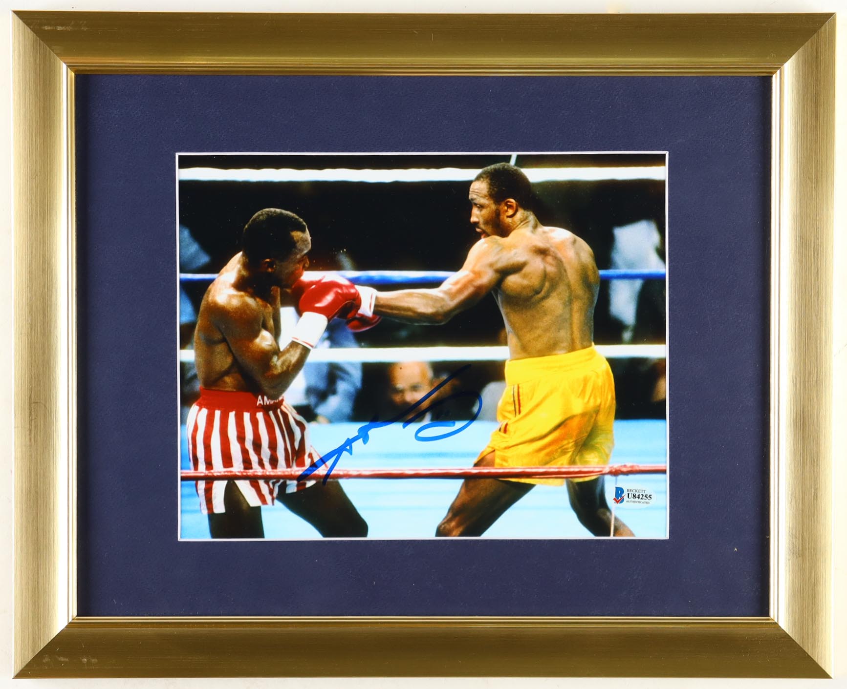 Sugar Ray Leonard Signed Custom Framed Photo Display (Beckett ...