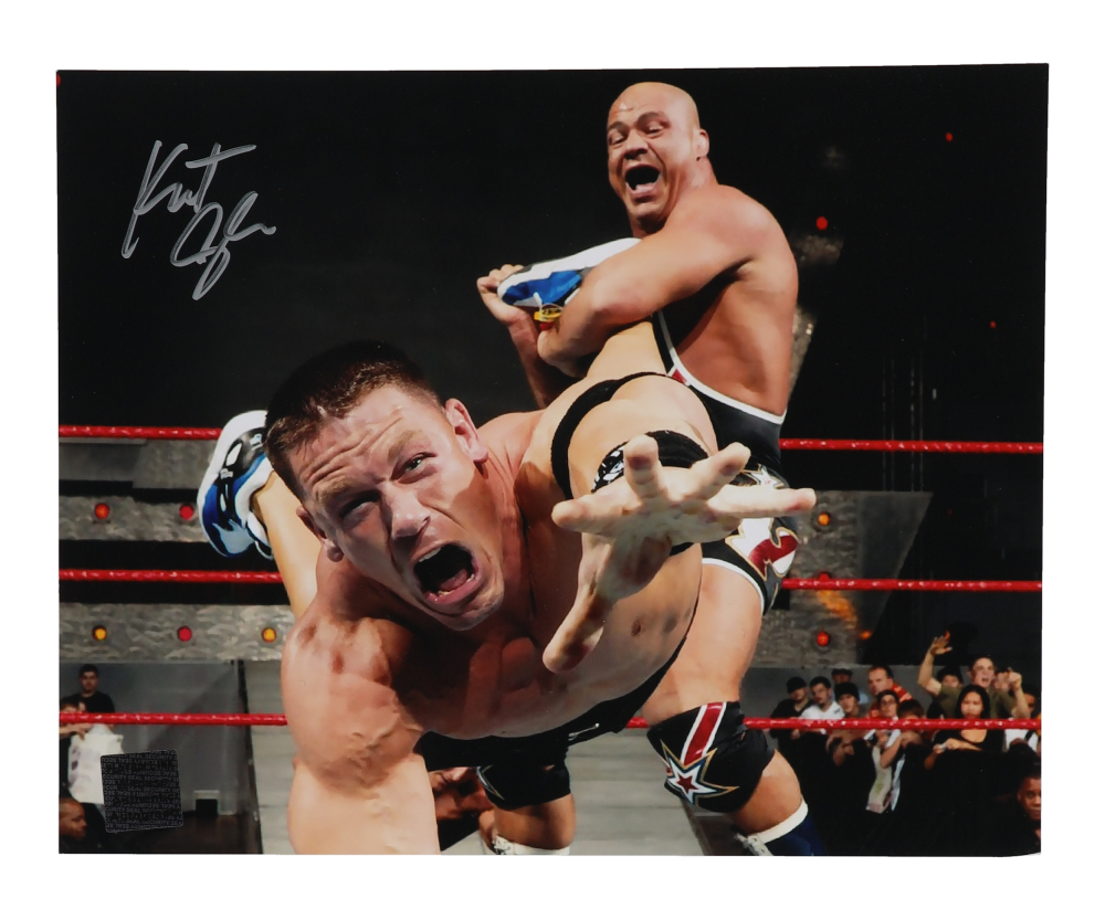 Kurt Angle Signed WWE 8x10 Photo (Playball Ink) | Pristine Auction
