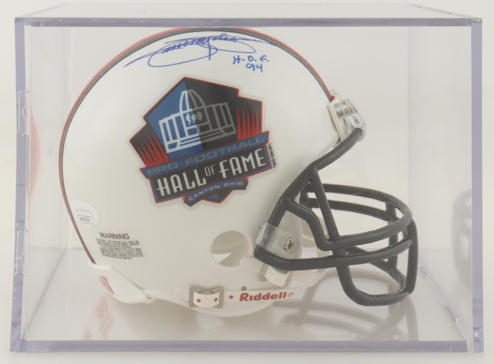 Jimmy Johnson Signed Pro Football Hall of Fame Mini Helmet With Display ...
