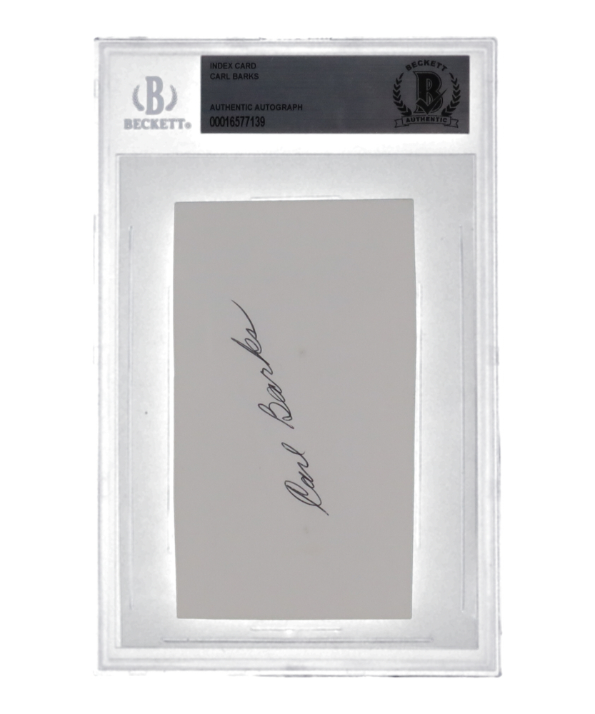 Carl Barks Signed Index Card (BGS) | Pristine Auction