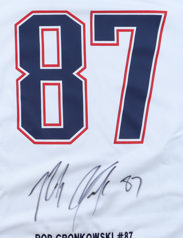 Rob Gronkowski Signed Limited Edition Career Highlight Stat Jersey #87/ ...