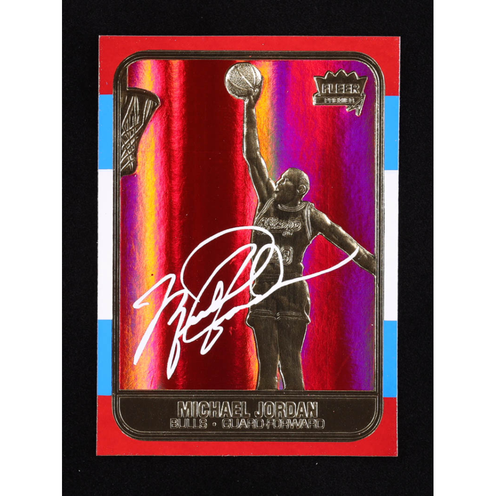 Michael Jordan 1997 Fleer Premier Signature Series Red Holo Refractor ...