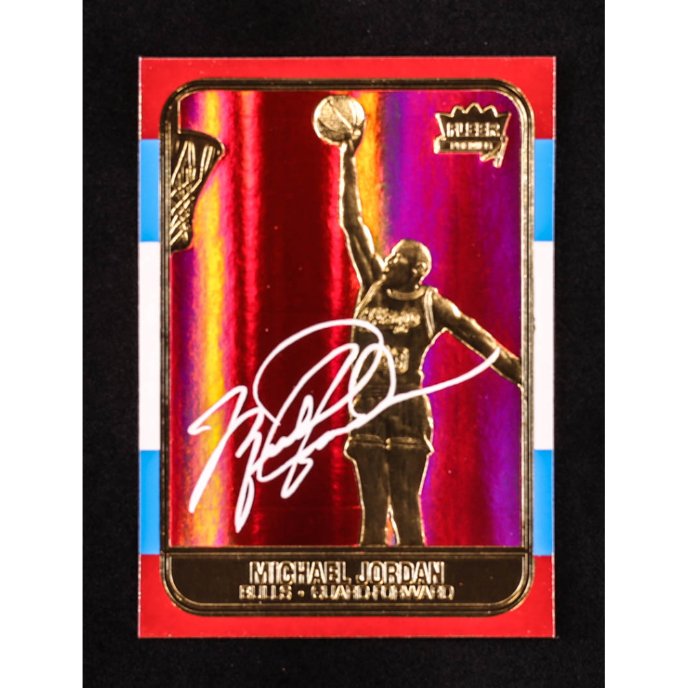 Michael Jordan 1997 Fleer Premier Signature Series Red Holo Refractor ...